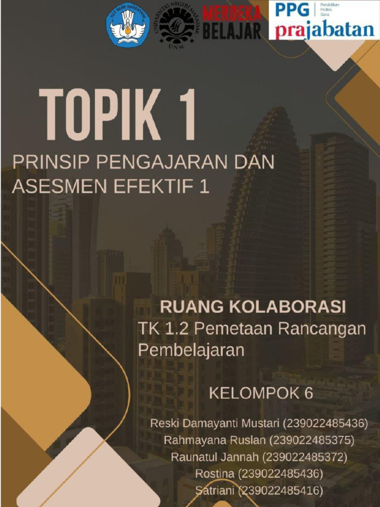 Tugas Kelompok 6 TK 1.2.pemetaan Rancangan Pembelajaran | PDF