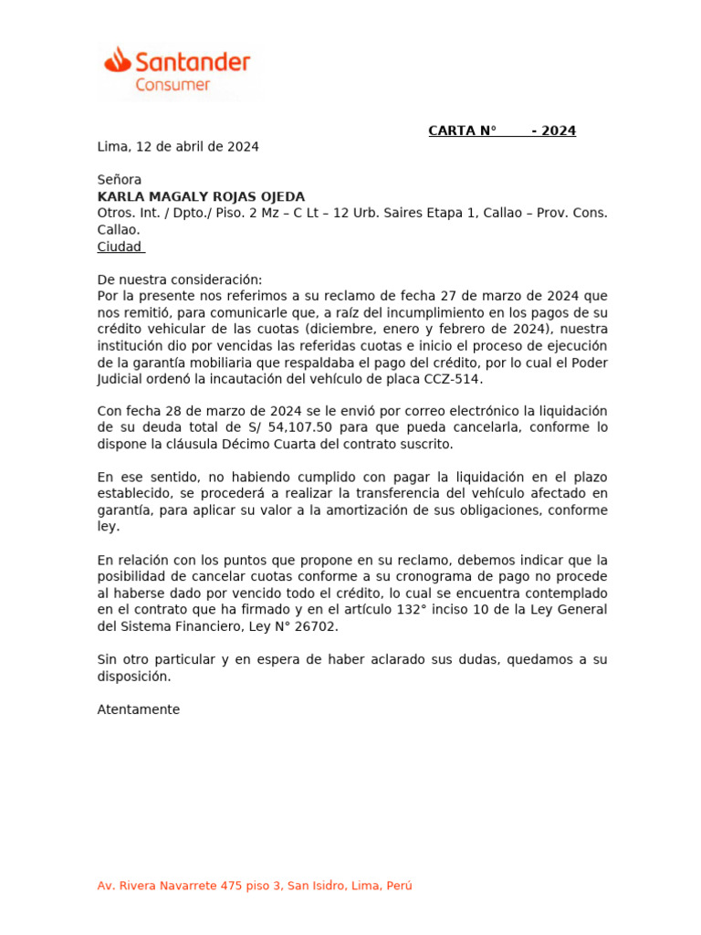 Carta Respuesta Karla Magaly Rojas Ojeda | PDF