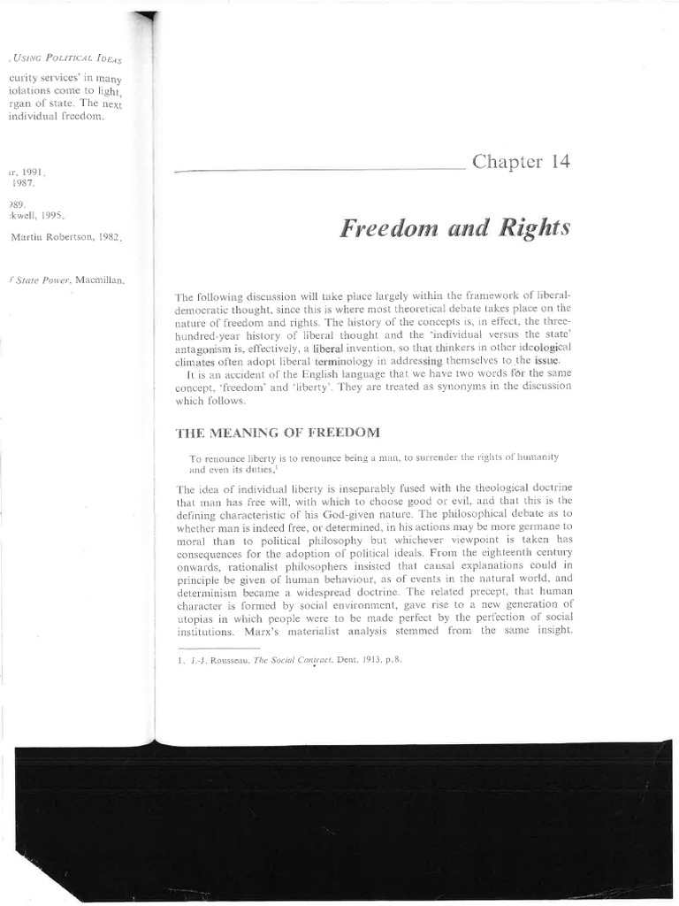 Using Political Ideas - Freedom and Rights | PDF