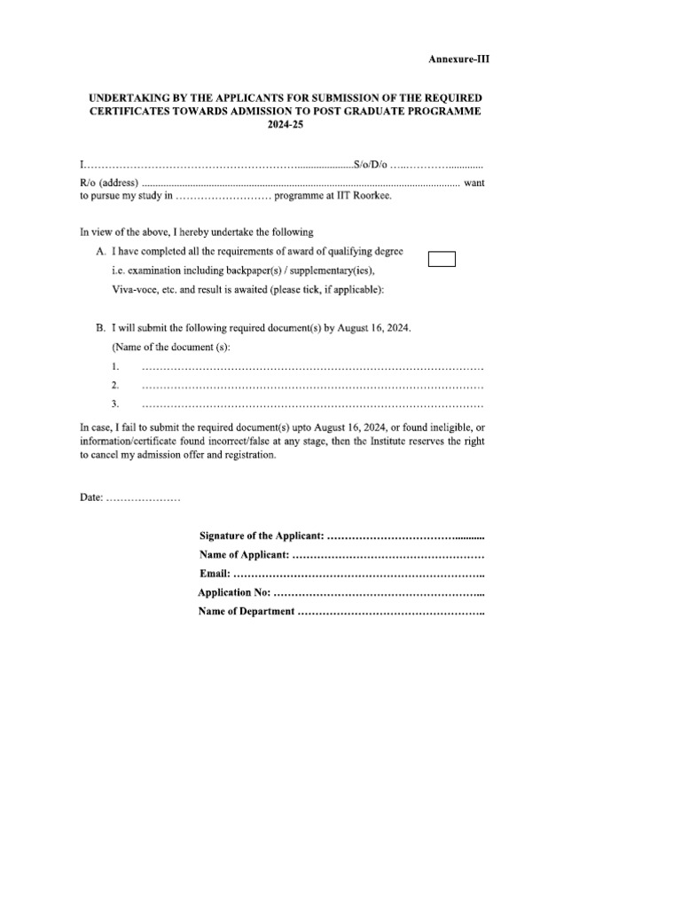 Undertaking PG | PDF