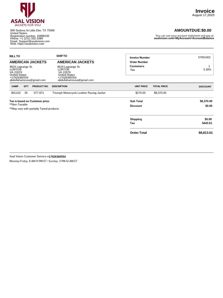 Invoice asal vision | PDF