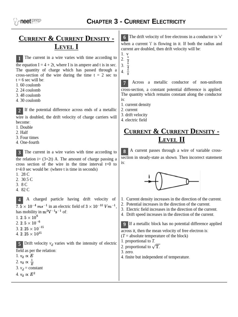 Chapter 3 - Current Electricity | PDF | Voltage | Series And Parallel ...