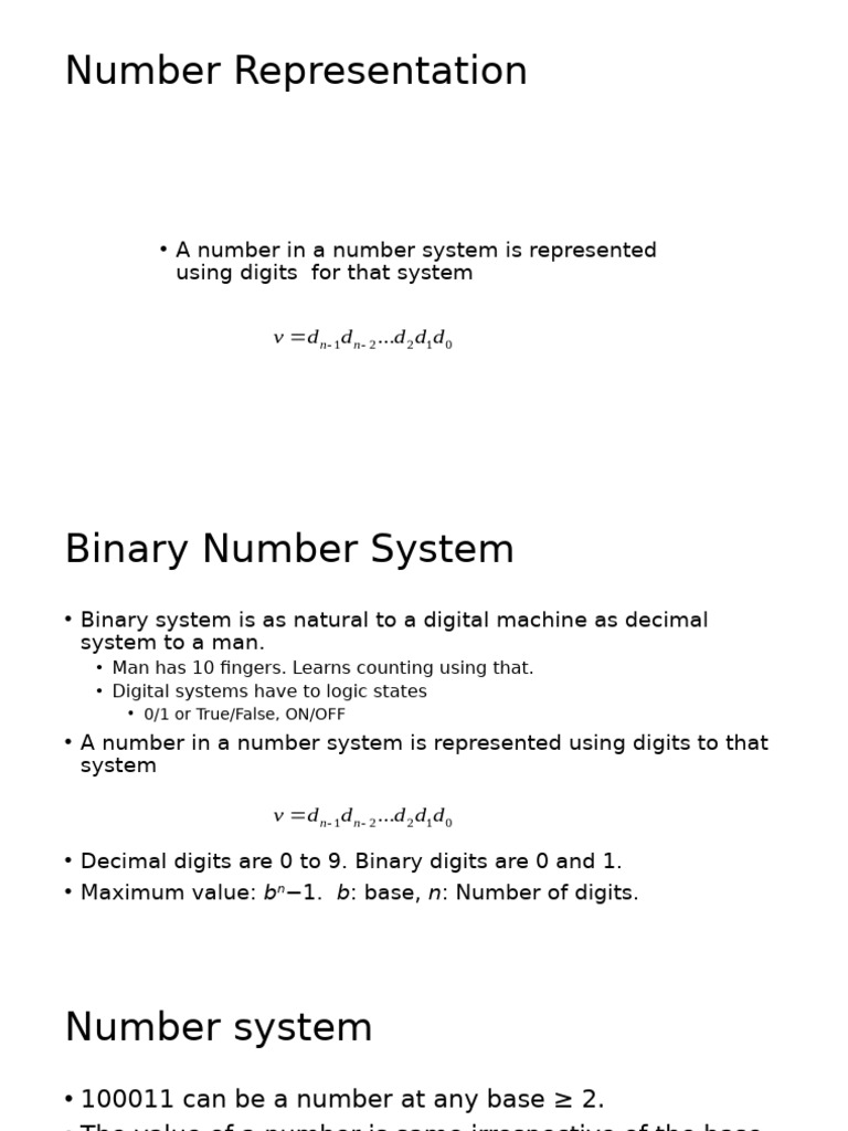 Number Representation 1 | PDF
