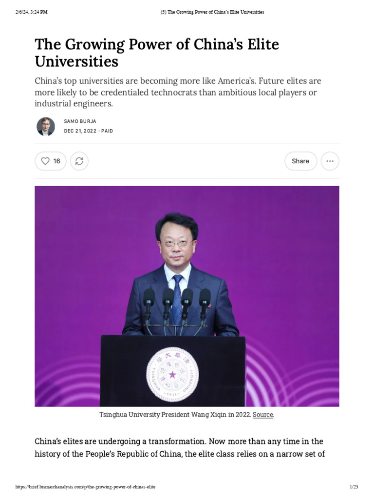 The Growing Power of China's Elite Universities | PDF