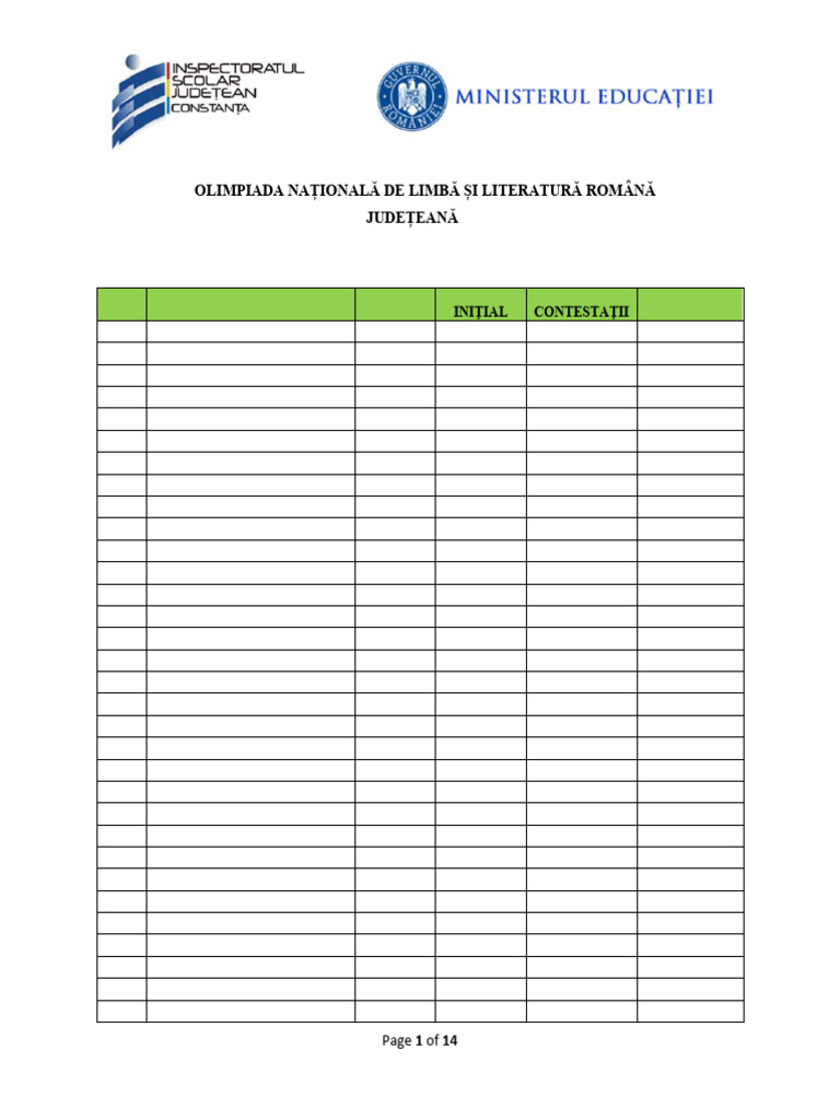 Punctaj FINAL - ONLLR - Etapa Județeană - 2024 | PDF