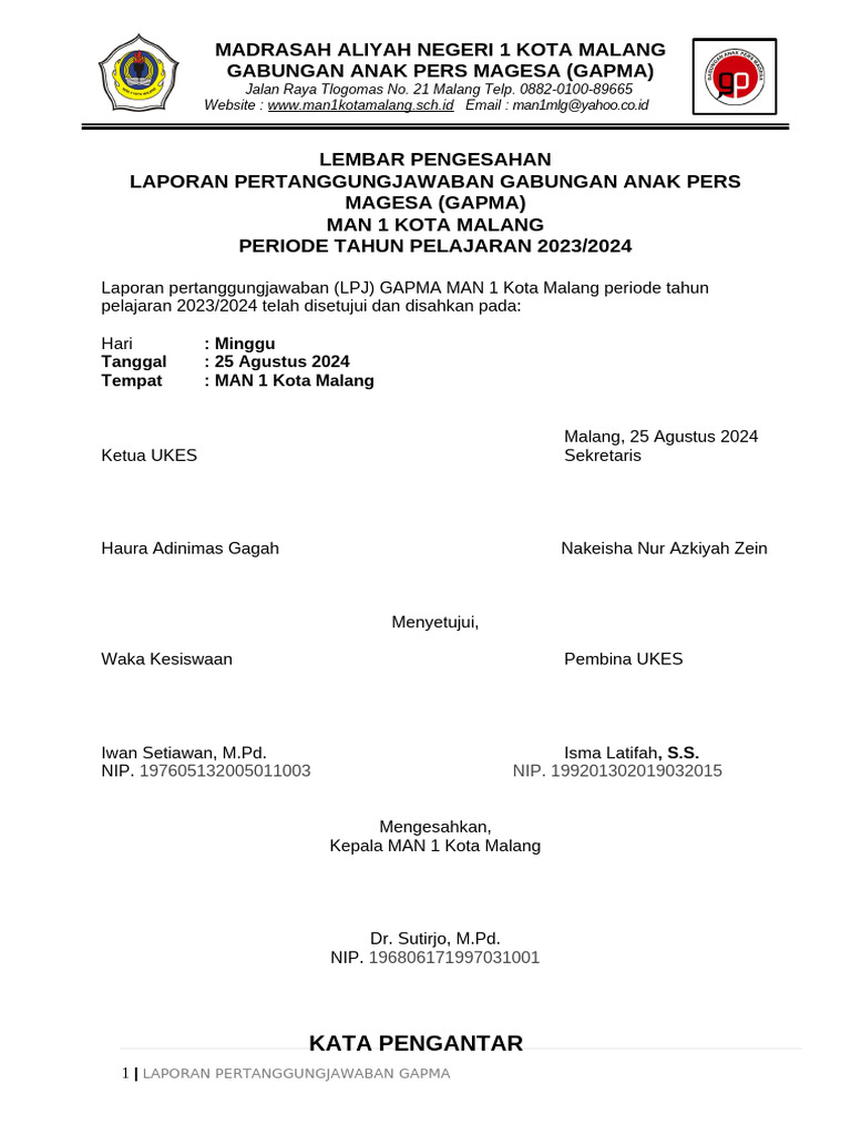 LPJ Gapma Fixed 2023-2024 | PDF