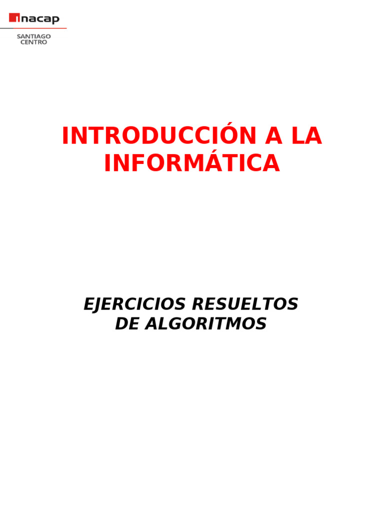 Ejemplo de Ejercicios Resueltos (Algoritmos) | PDF | Lenguaje de ...