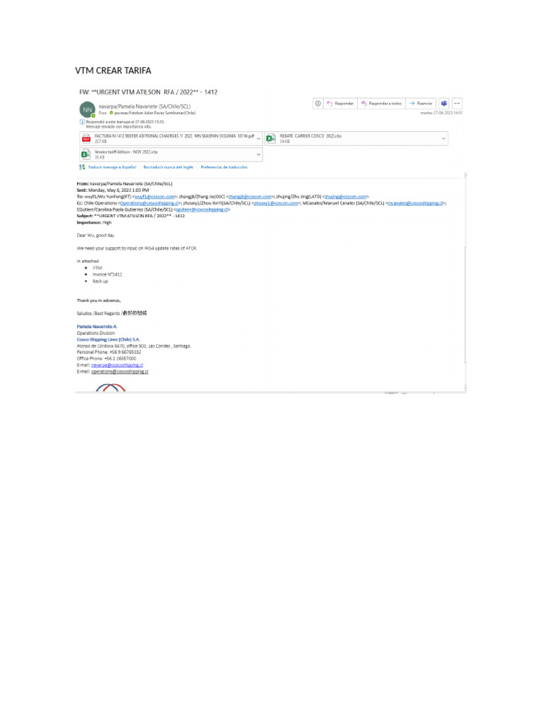 VTM Crear Tarifa | PDF