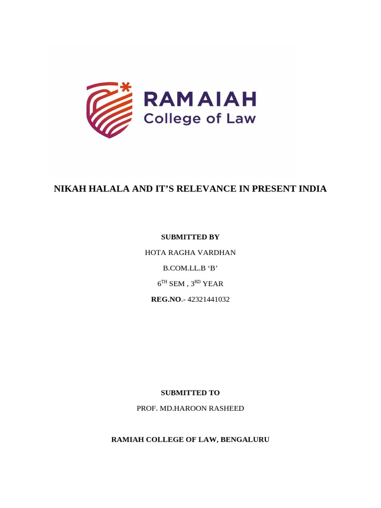 Nikah Halala and It | PDF