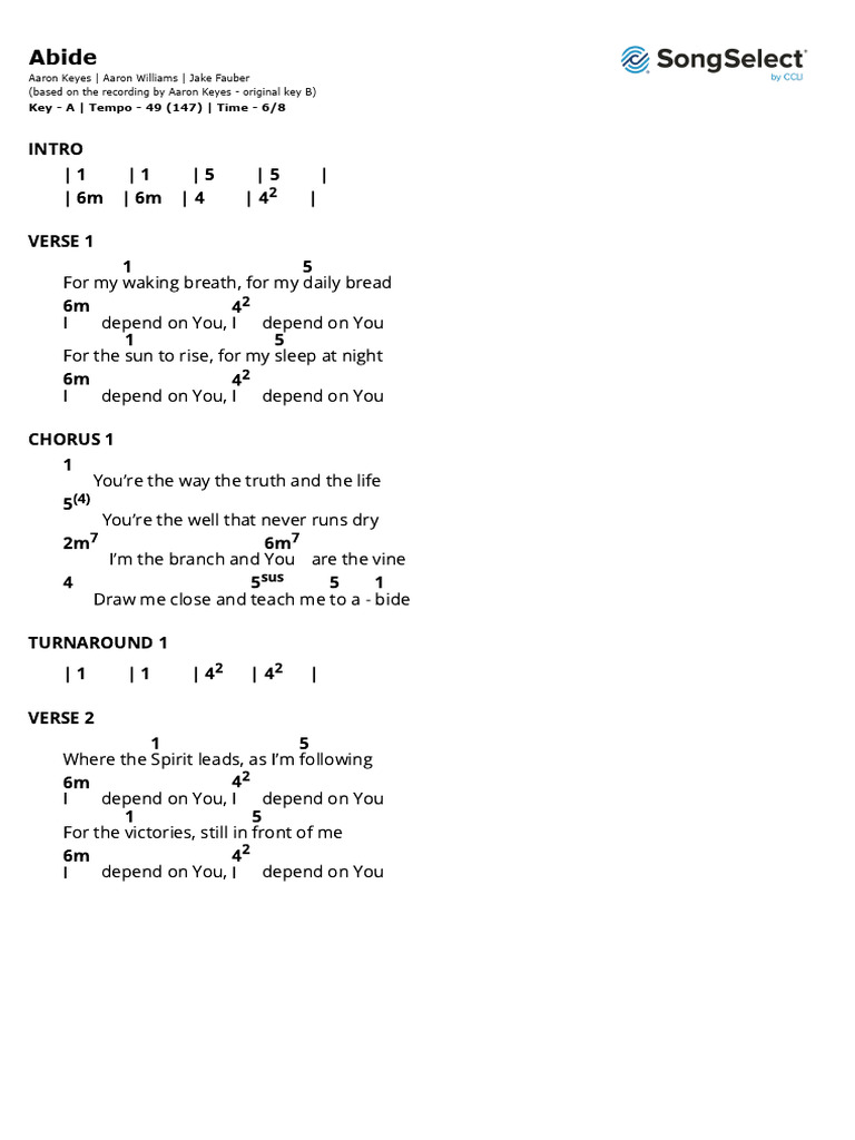 Abide Chords A | PDF