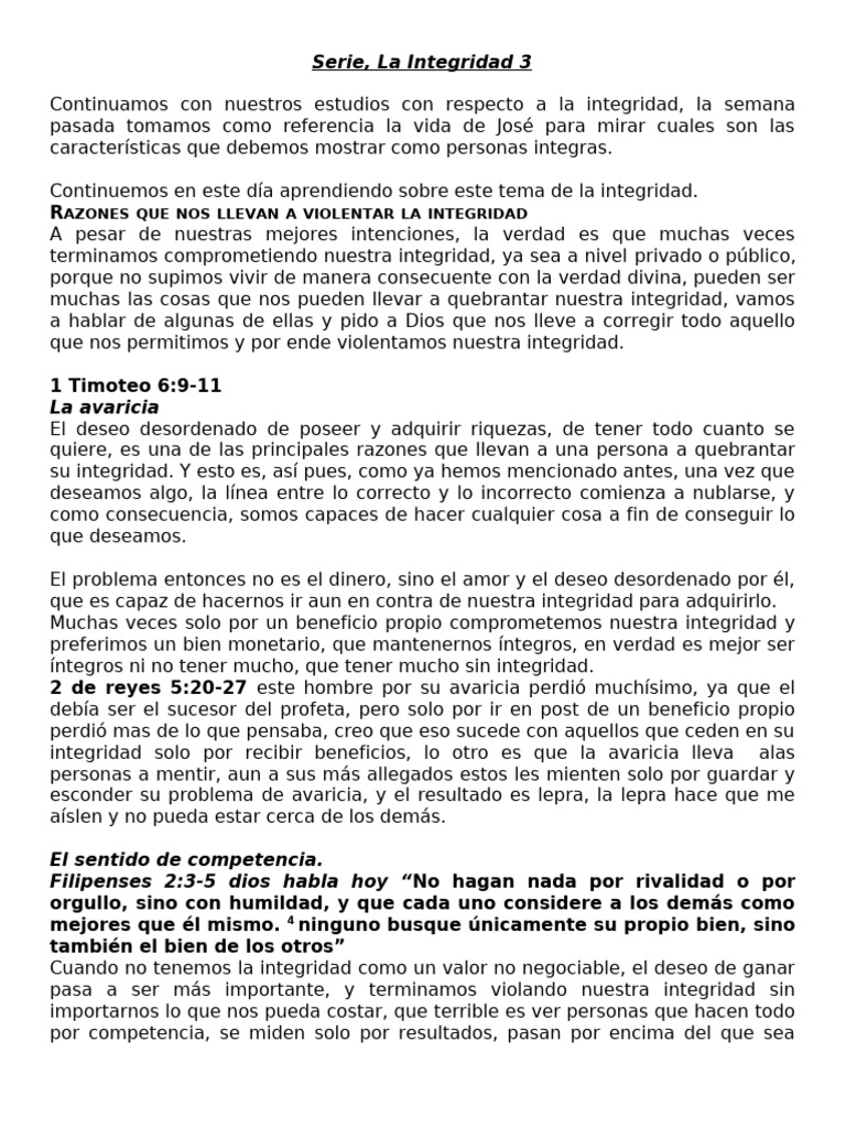 Serie La Integridad 3 | PDF