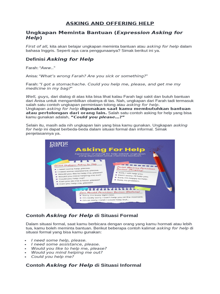 Asking and Offering Help | PDF