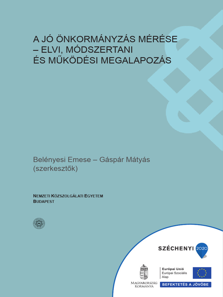 A Jo Onkormanyzas Merese Elvi, Modszertani És Mukodesi Megalapozas | PDF