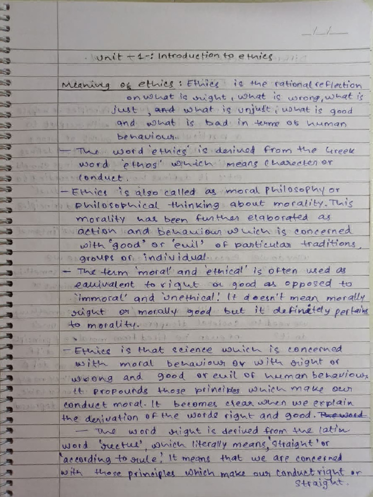 Ethics Unit 1 Pdf