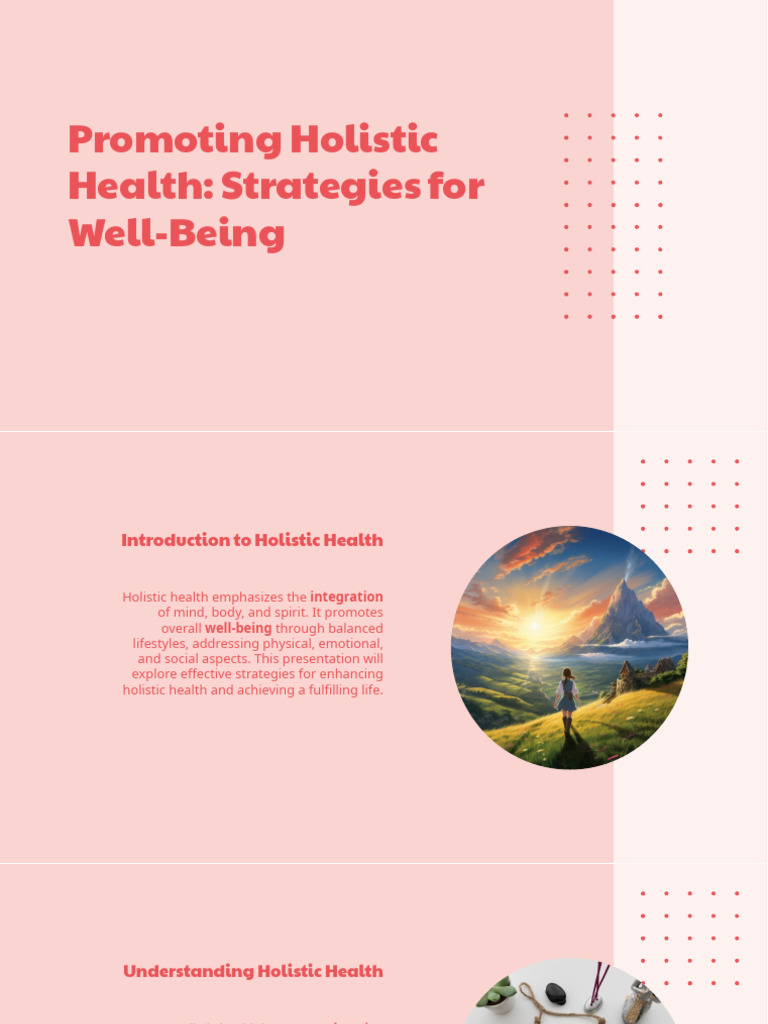 Promoting Holistic Health Strategies For Well Being | PDF