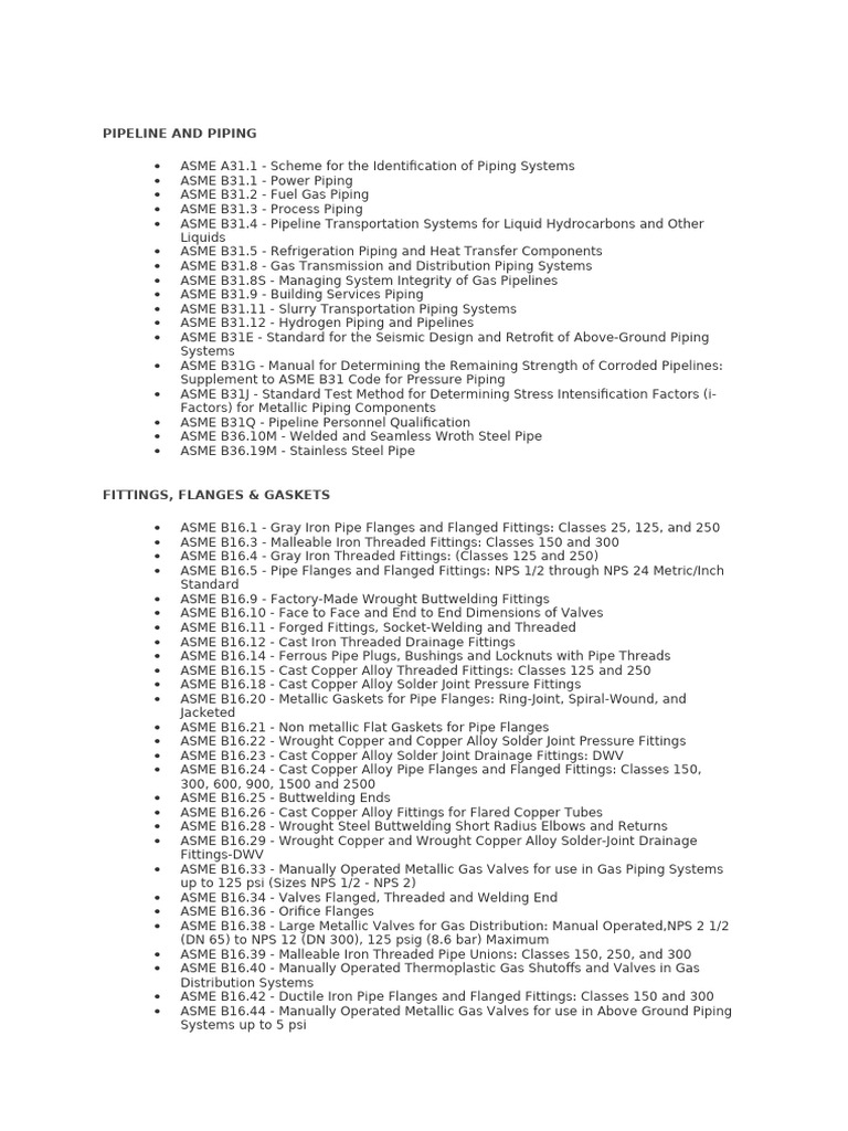 List of ASME Standards | PDF