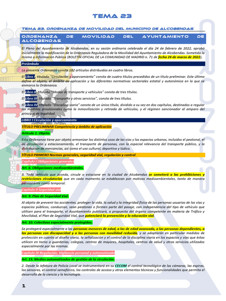 Tema 22 OOMM Movilidad PDF | PDF