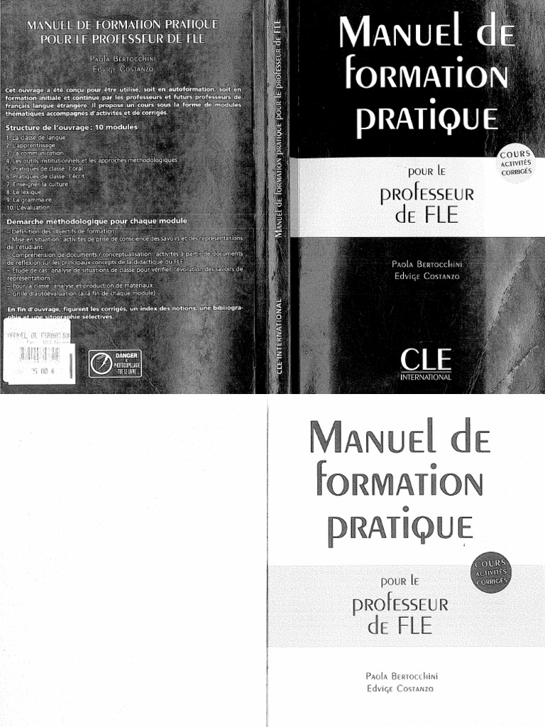 Manuel de Formation Pratique Pour Le Professeur de FLE, Bertocchini Et ...