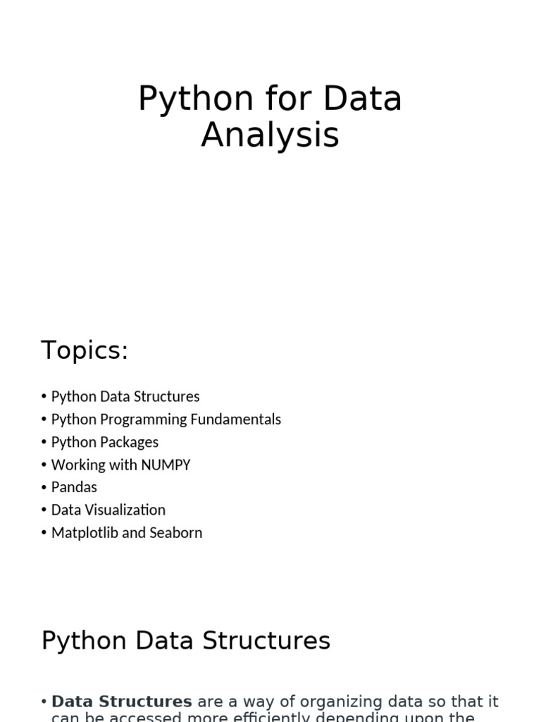 Python For Data Analysis and Data Wrangling Techniques | PDF