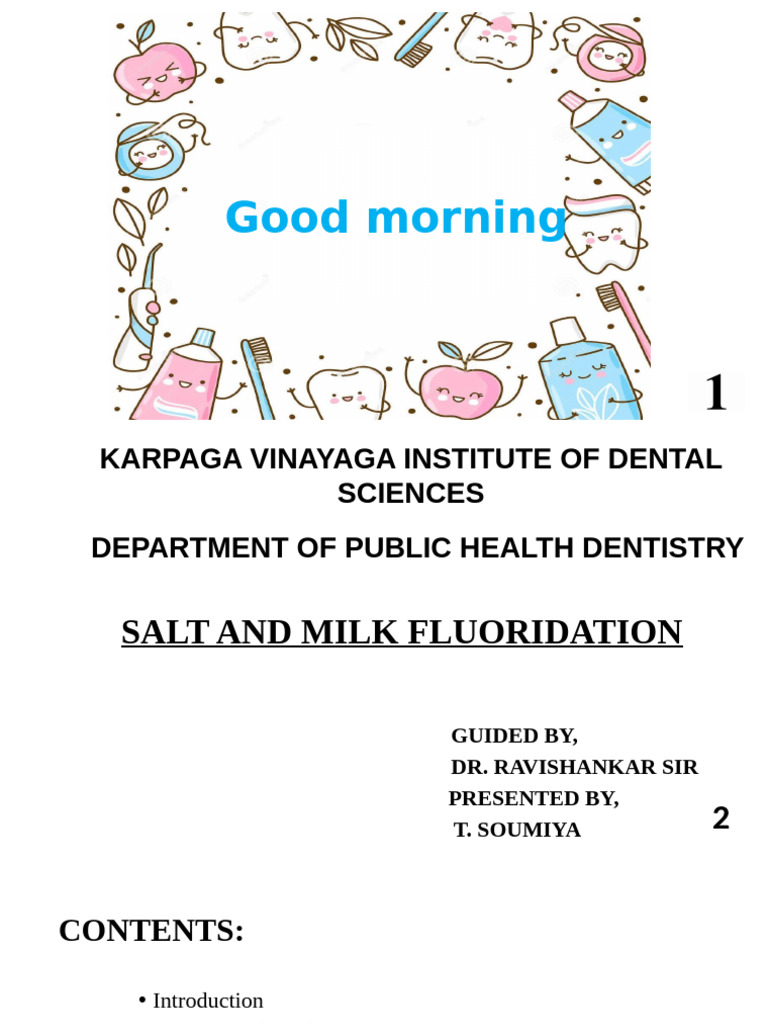 Salt and Milk Fluoridation PHD Seminar | PDF