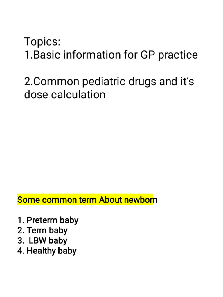 Pediatric Class-1-3, Basic Pediatric | PDF