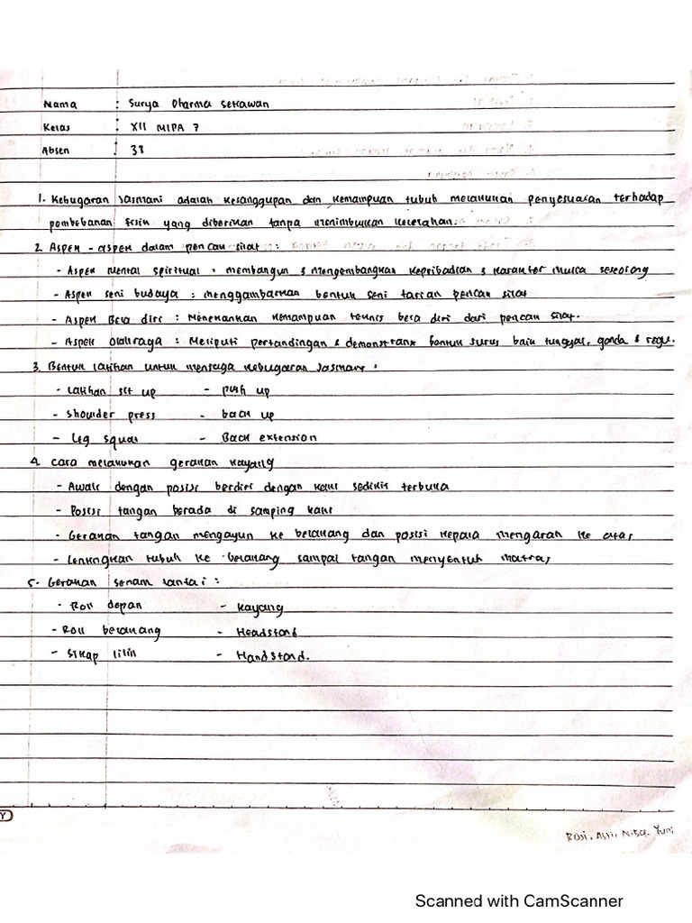 Essay PJOK - Surya Dharma Setiawan - XII MIP | PDF