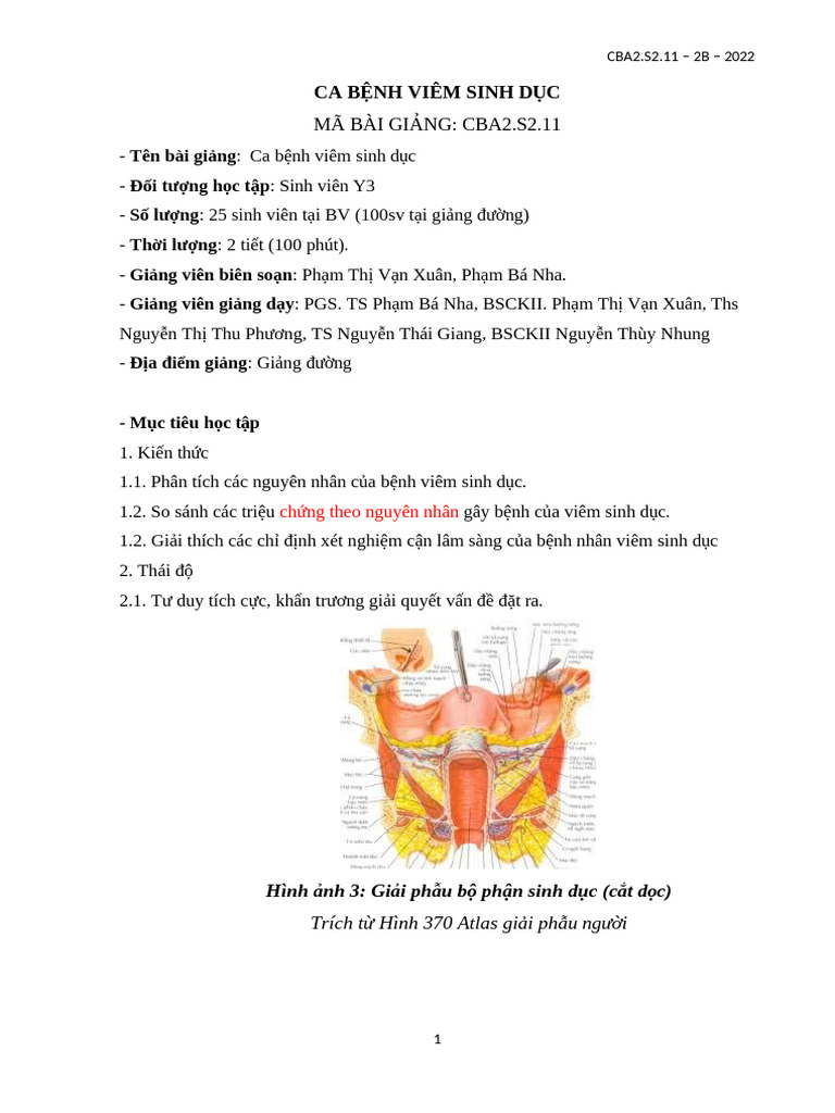 CBA2.S2.11.MD Ca bệnh viêm sinh dục 24.4.2022 2B | PDF