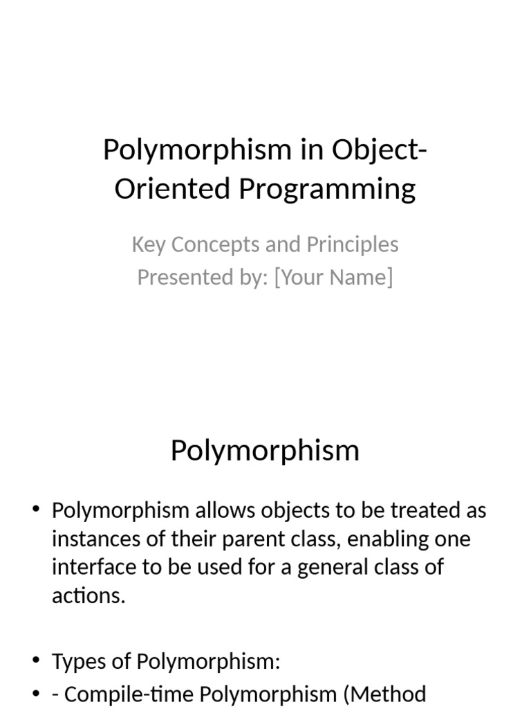 Polymorphism OOP Presentation | PDF