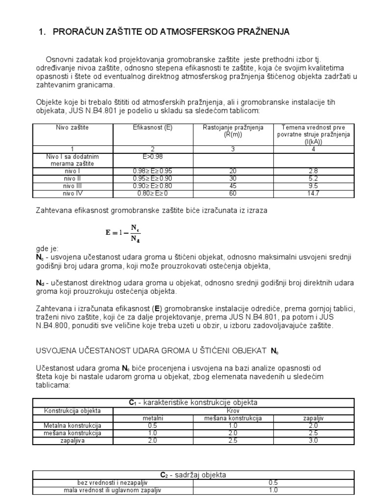 Proracun Zastite Od Atm Praznjenja | PDF