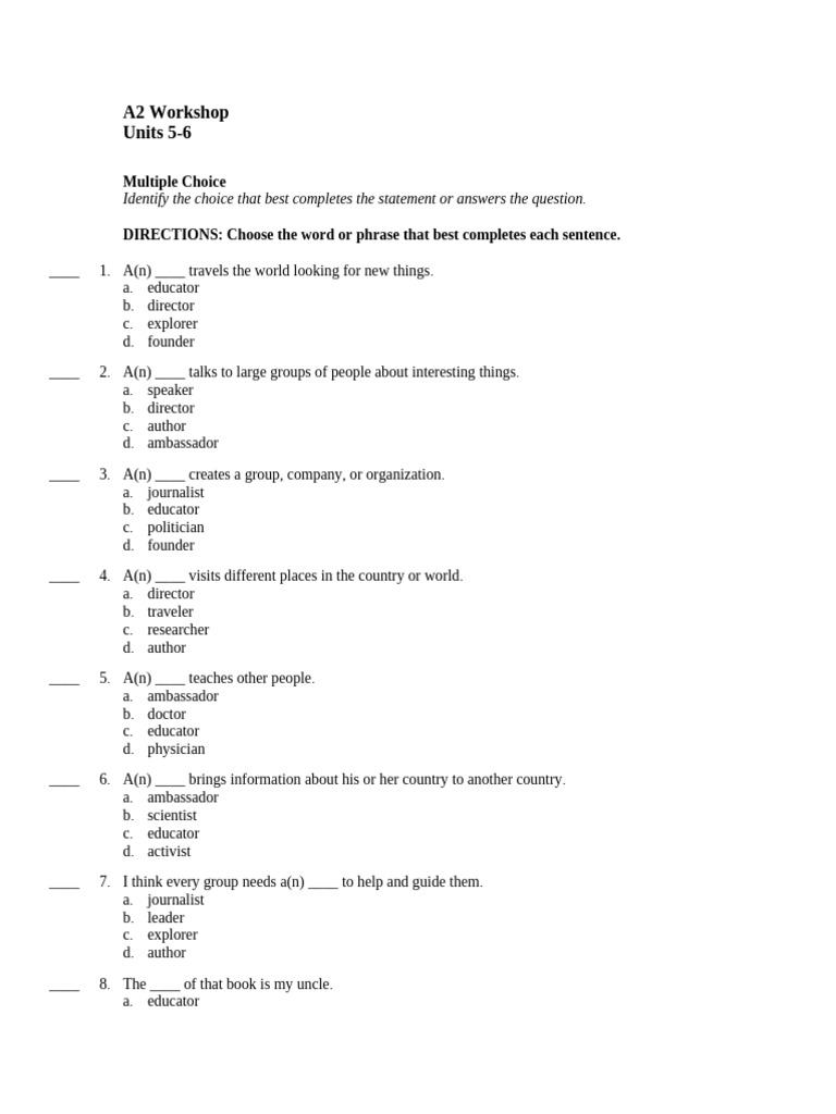 A2 Units 5 6 Pdf