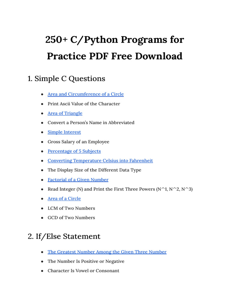 C - Python 250 | PDF