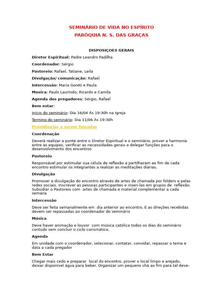 seminario de vida | PDF