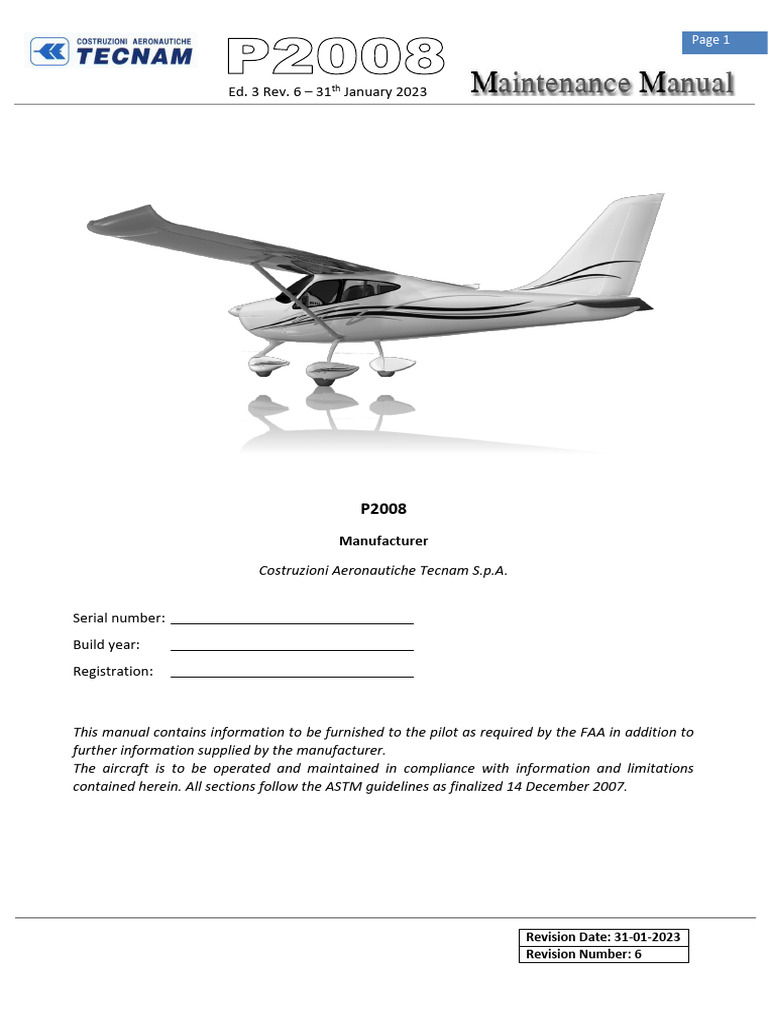 P2008 LINE MAINTENANCE MANUAL Ed.3rev.6 | PDF