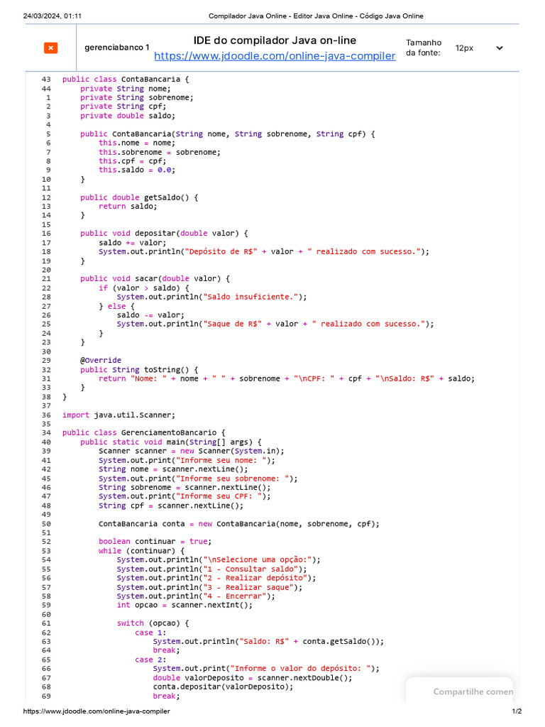 Linguagem Orientada a Objetos | PDF