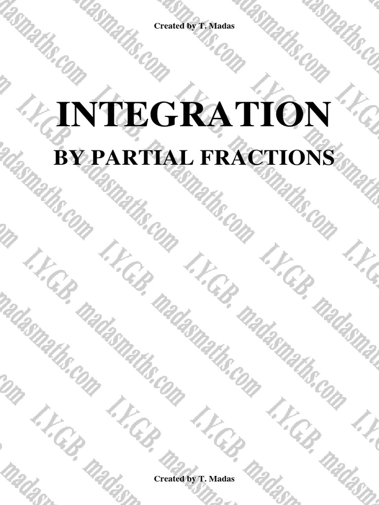 Integration Partial Fractions | PDF