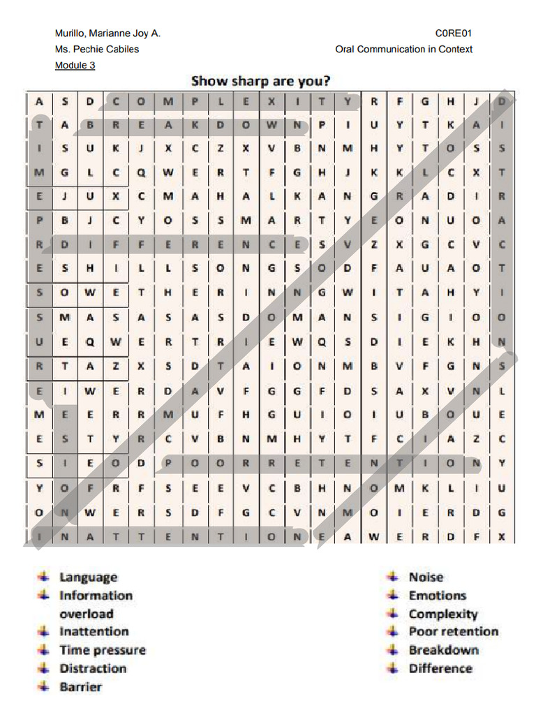 Oral Comm Word Search - Murillo | PDF