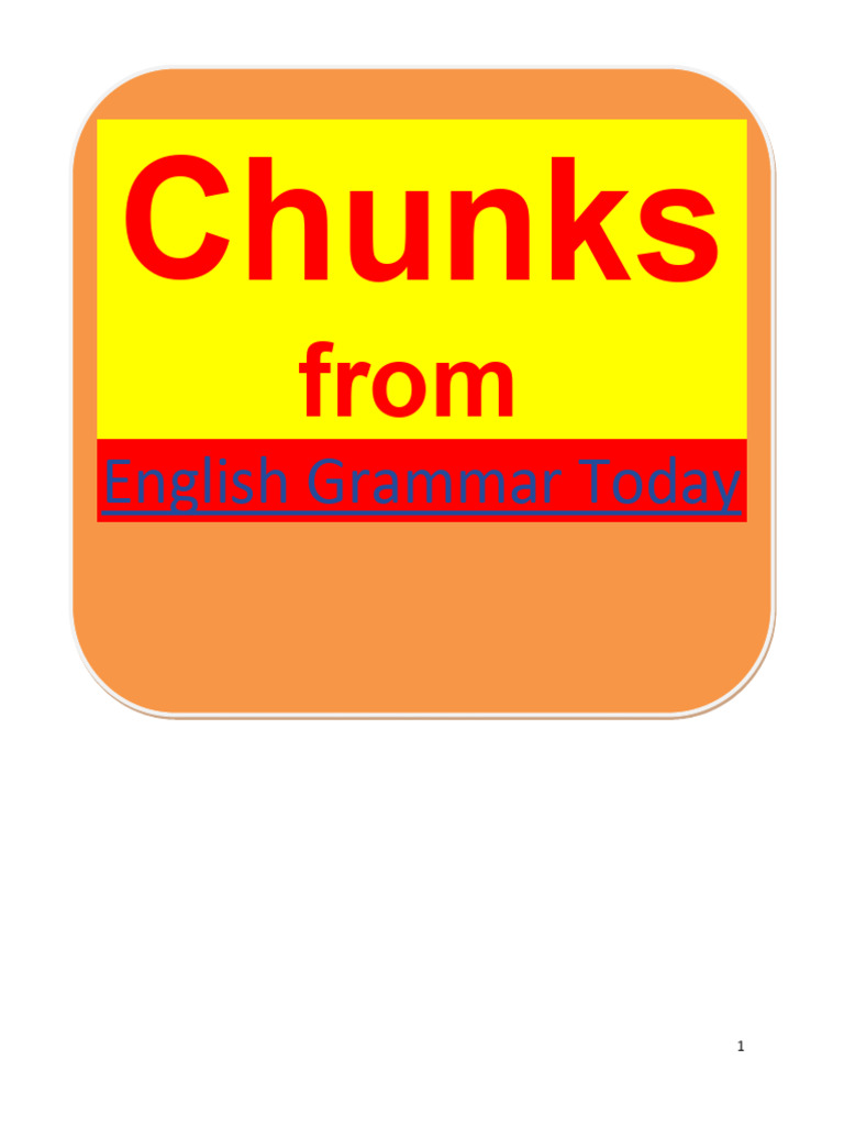 Chunks - English Grammar Today | PDF
