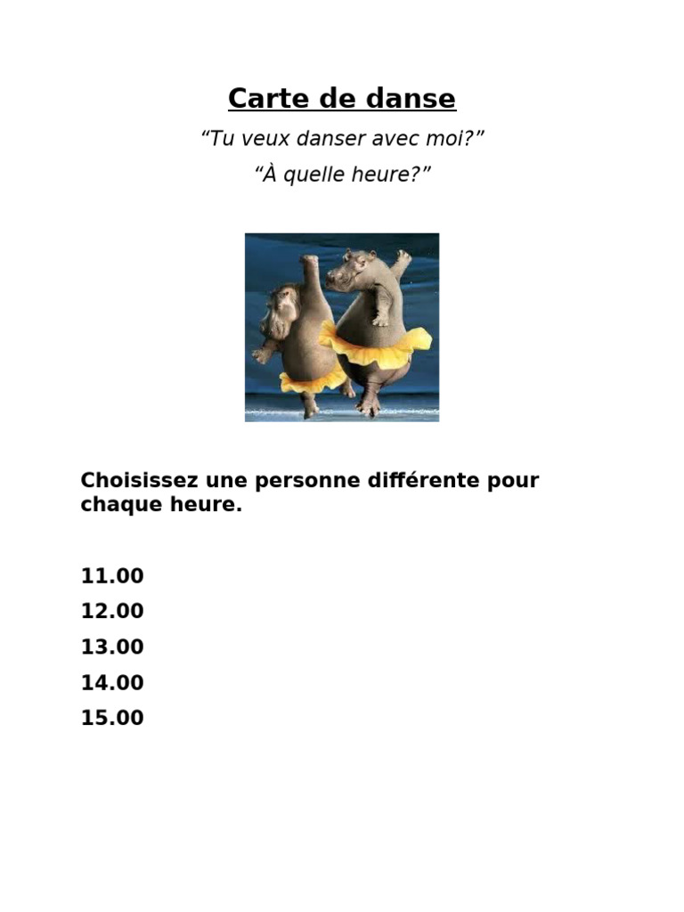 Carte de Danse | PDF
