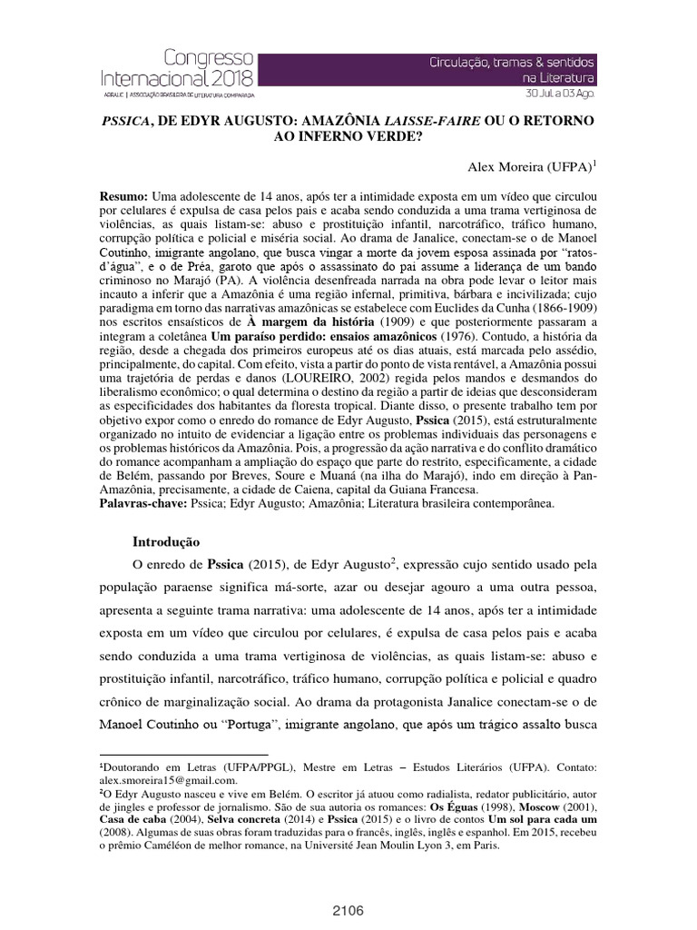 Pssica de Edyr Augusto Amazonia Laisse F | PDF