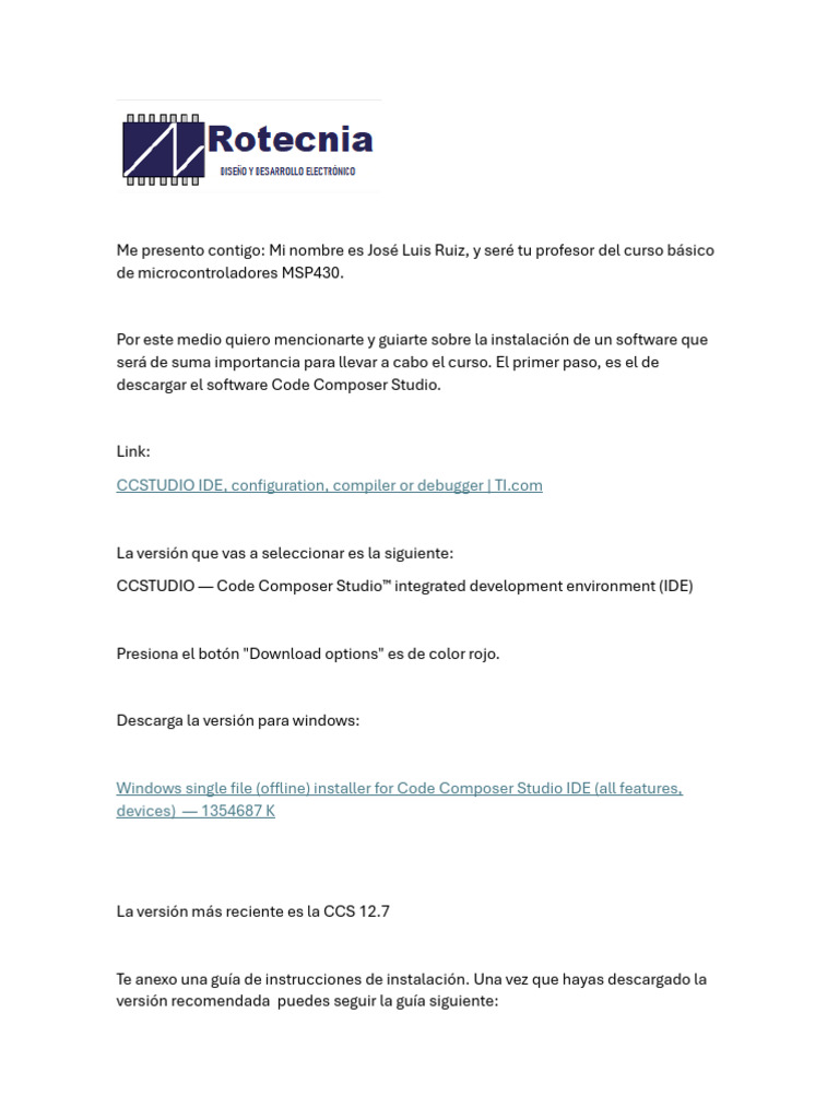 Guia de Instalacion Code Composer Studio MSP430 | PDF