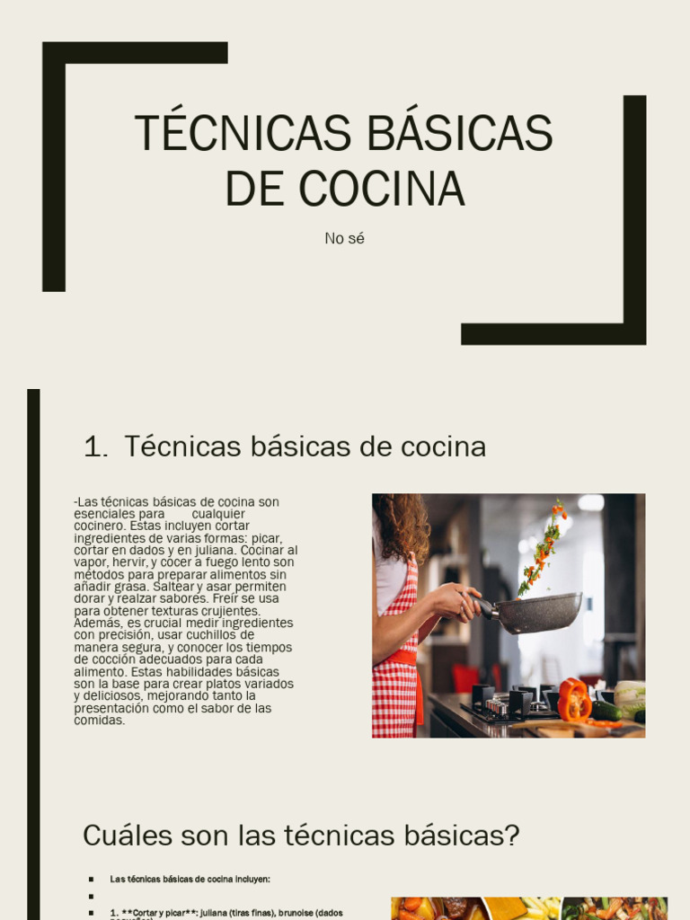 Técnicas Básicas de Cocina | PDF