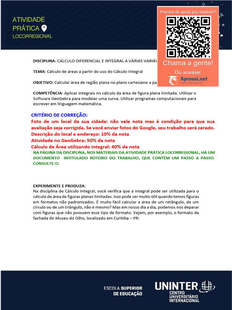 Atividade Prática - Calculo Diferencial e Int. Várias Variáveis - Uninter | PDF | Cálculo ...