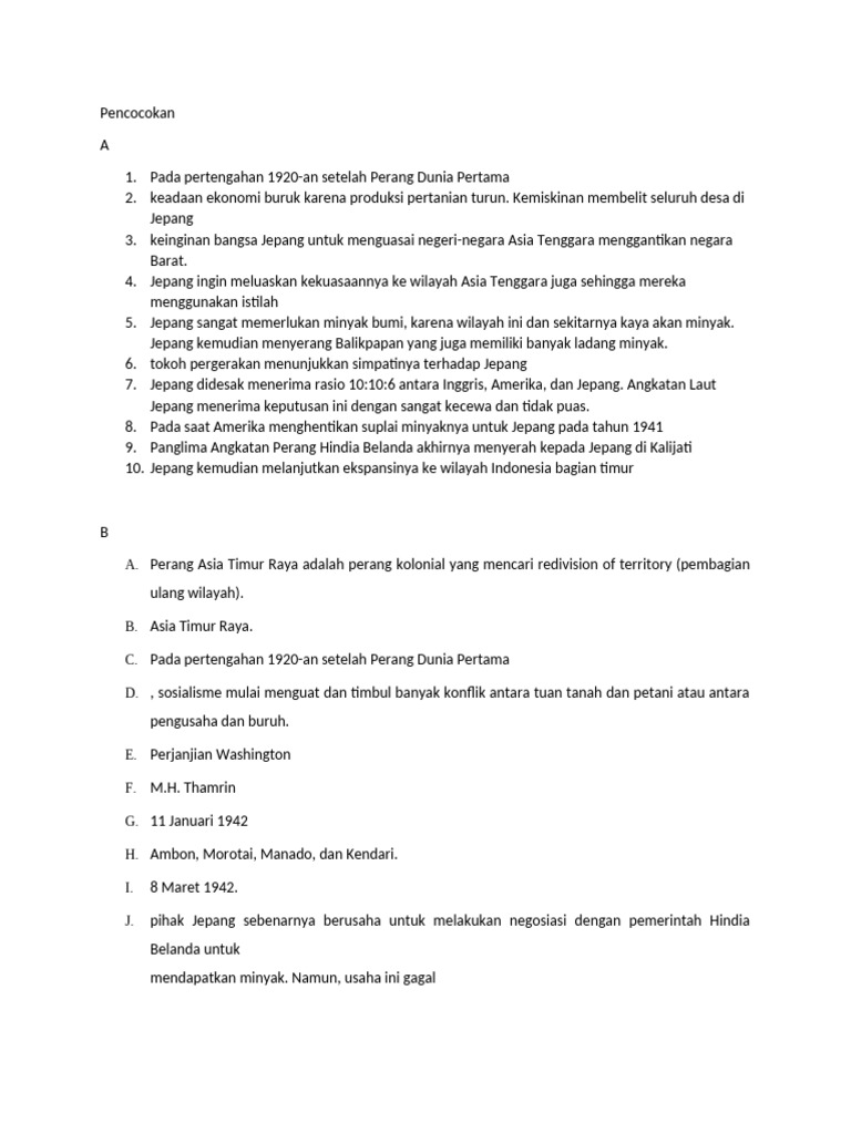 Pencocokan Sejarah Indonesia | PDF