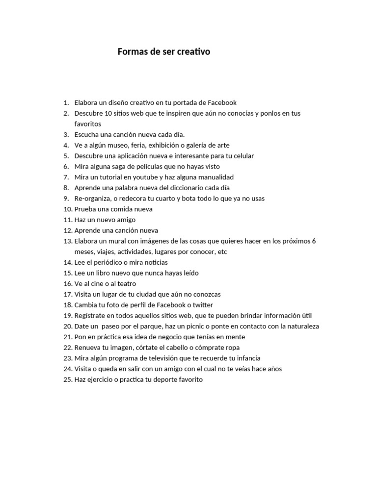 50 Formas de Ser Creativo | PDF