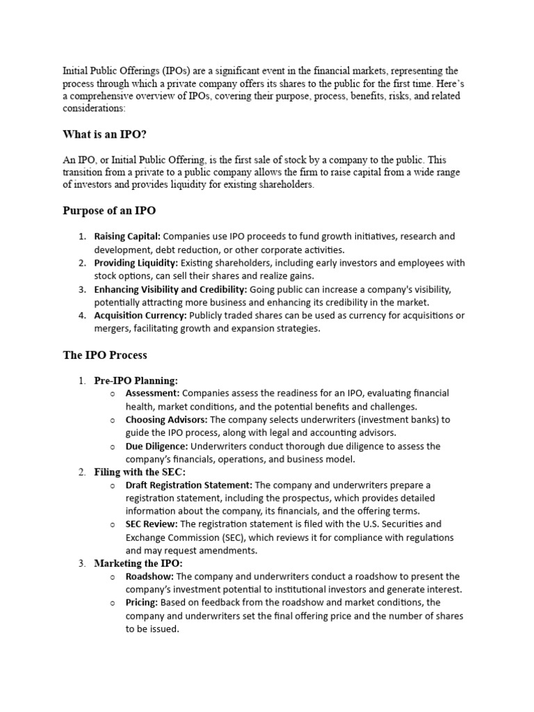 Ipo Notes | PDF