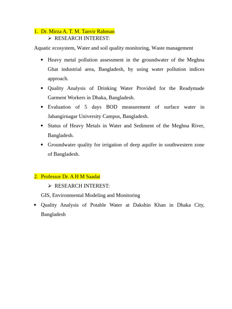 Professors and Their Works | PDF