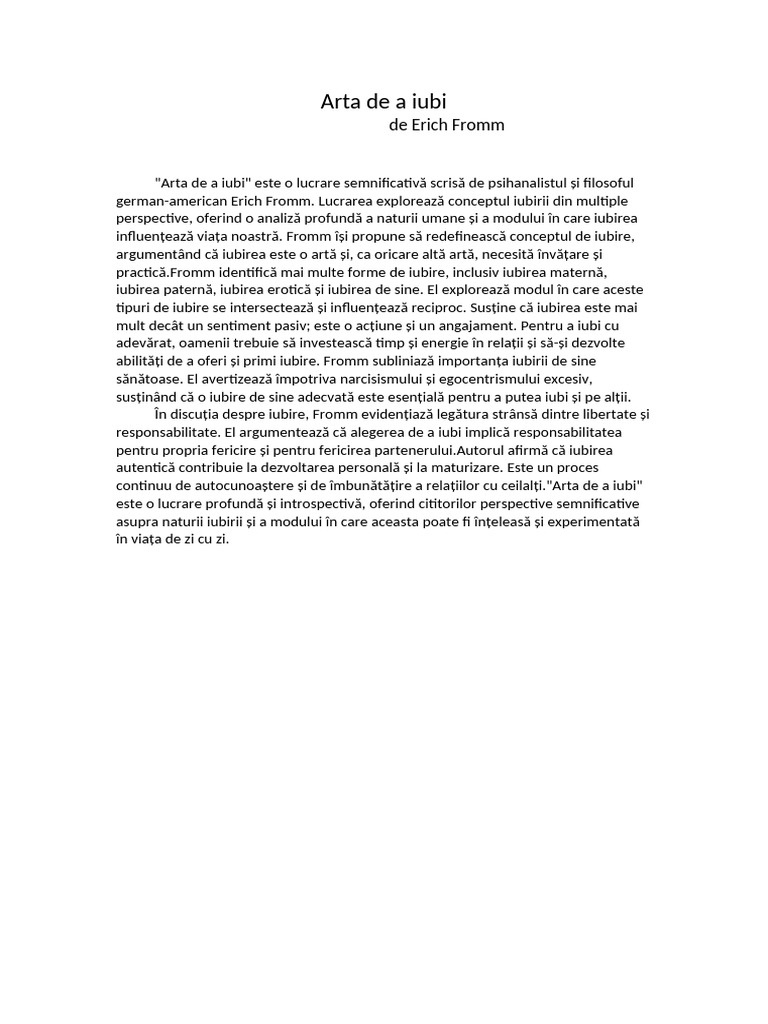 Arta de A Iubi | PDF