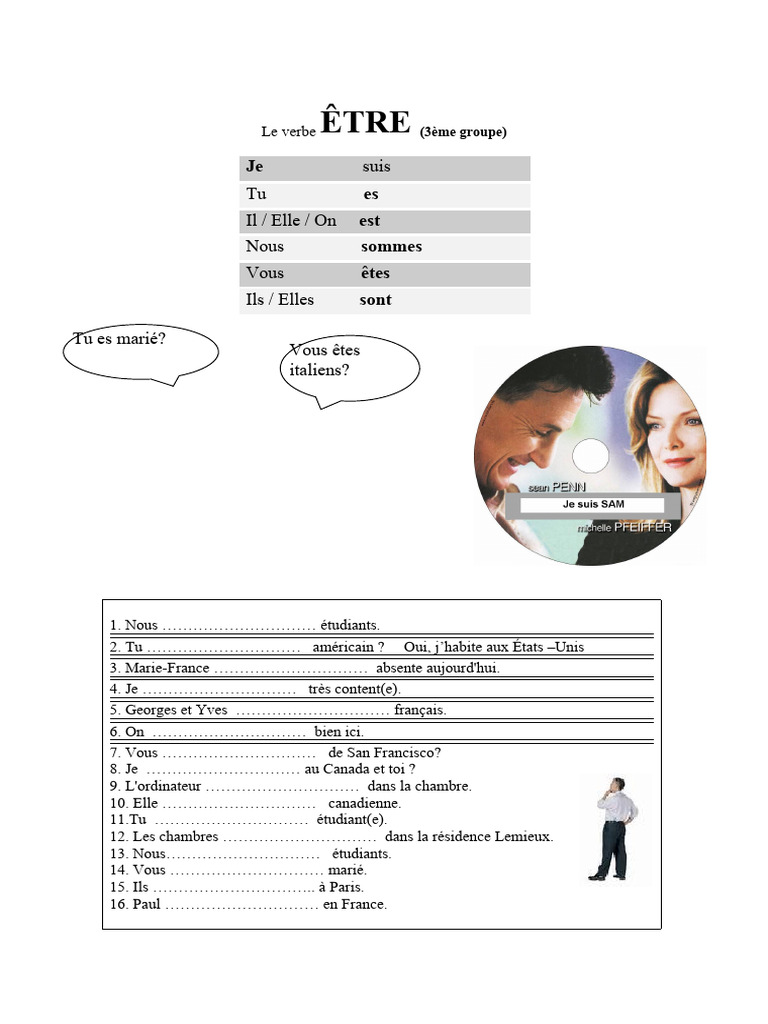 Le Verb 'Etre' | PDF