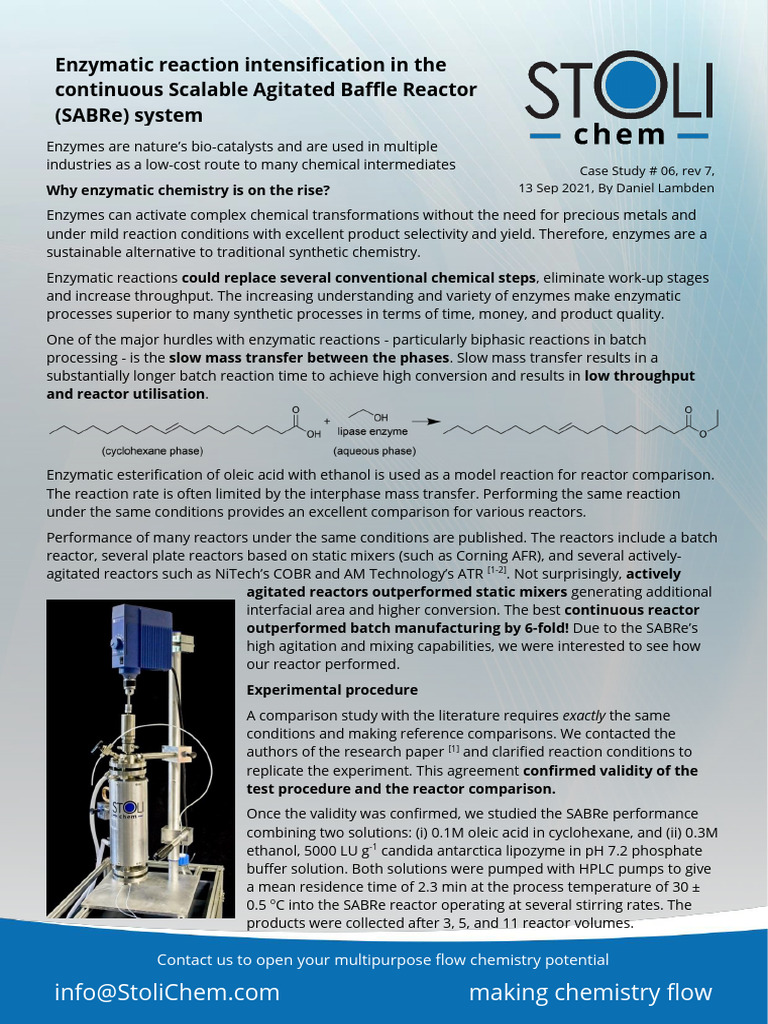 06 - Enzymatic Esterification One Pager - Rev7 | PDF