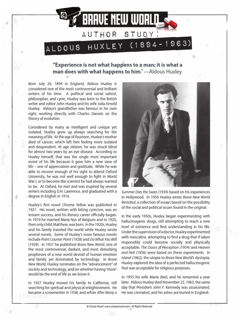 Kami Export - Gukmun Kim - Author Study - Aldous Huxley | PDF